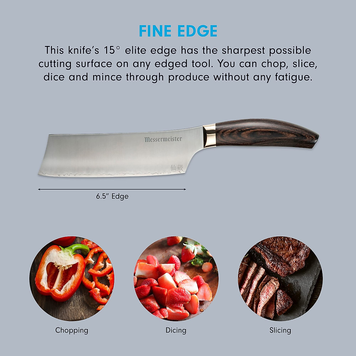 Messermeister Kawashima 6” Nakiri Knife - SG2 Powdered Steel, Eco-Brass Bolster & Walnut Pakkawood Handle - Made in Seki, Japan