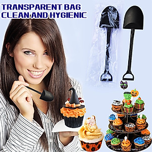 OaaXbbECco Novelty Mini Shovel Shape Spoons Cute Disposable Plastic Dessert Spoons (100)