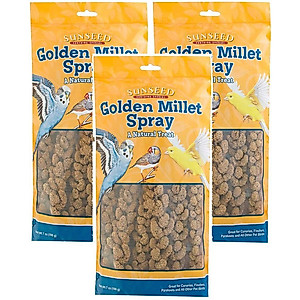 (3 Pack) Sun Seed Company BSS10971 Small Bird Millet Spray Treats, 7-Ounce Per Pack