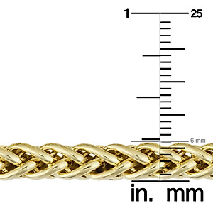 Kooljewelry 14k Yellow Gold Filled Heavyweight Unisex 6 mm Franco Link Chain Bracelet (7.5 inch)