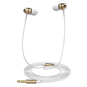 Betron ELR50 Headphones Earphones Wired with Noise Isolating in-Ear Earbuds, Gold