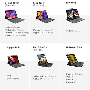 Logitech Combo Touch iPad Pro 11-inch (1st, 2nd, 3rd, 4th gen - 2018, 2020, 2021, 2022) Keyboard Case - Detachable Backlit Keyboard, Click-Anywhere Trackpad - Oxford Gray; USA Layout (Renewed)