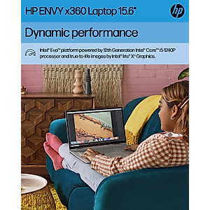 HP Envy x360 Convertible, Intel® Core i5-1240P Processor, Iris X Graphics, 12 GB Memory RAM, M.2 SSD, Windows 11 Home (15-es2023nr, Natural Solver Aluminum)