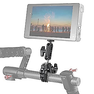 R094 Super Clamp Multi-Functional Camera C Clamp Mount, 1/4" Ball Head Monitor Mount 3/8" Hole Adjustable Video Shooting, Mobile Clamp for Gopro Action INSTA360 Cam, Vlog Cam Selfie Live Streaming