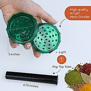 Acrylic Herb Grinder | Large 3 inch plastic grinder (Green)