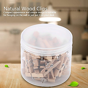 Wooden Clothespins, 50pcs 35x7mm Mini Photo Paper Peg Pin Graft Clips Crude Wood Clips Craft Decoration Pegs for Photo Clips ClothesClothes Pins