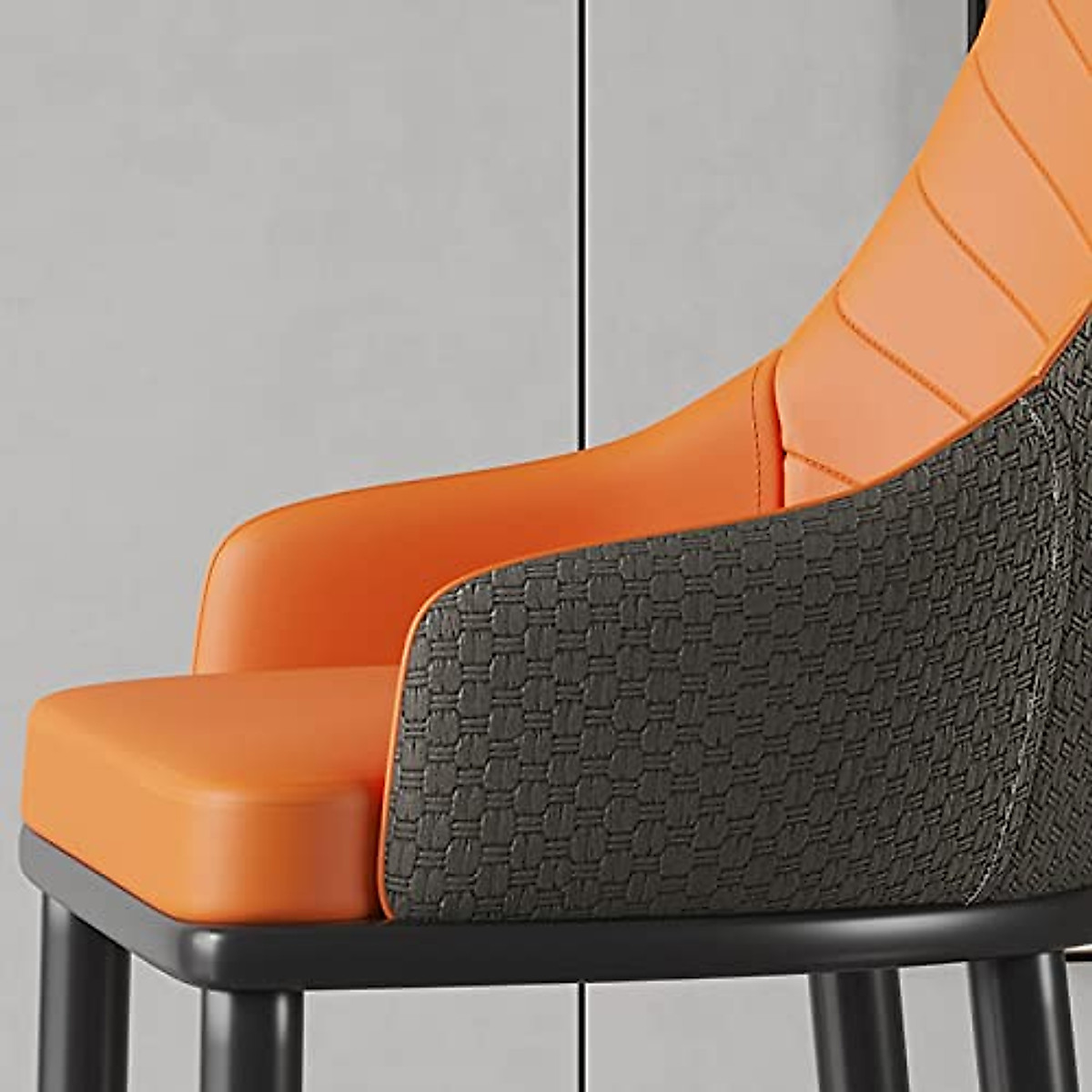 ANDGRO Kitchen Dining Room Chairs Modern Dining Chairs Set of 6 with Soft PU Leather Cover Cushion Seat and Metal Legs Living Room Side Chairs (Color : Light Grey)