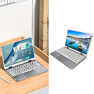 Qinlorgo Laptop, 100-240V Efficient 2 in 1 Laptop FHD Portable Touch Screen with Touch Pen Keyboard for Office (8+1TB US Plug)