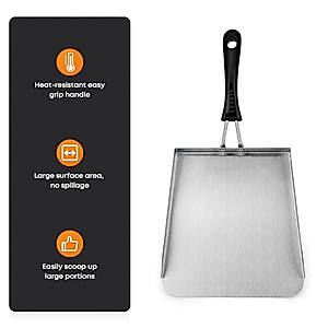 Stanbroil Stainless Steel Griddle Food Mover Smash Burger Food Shovel Grill Spatula Great for Stir Fry and Move Food, 13"