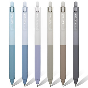 AZGO Retractable Ballpoint Pens Black Ink 0.7mm Pens Writing Pen Office Fine Ball Point Pen for Journaling (6+1 Count)