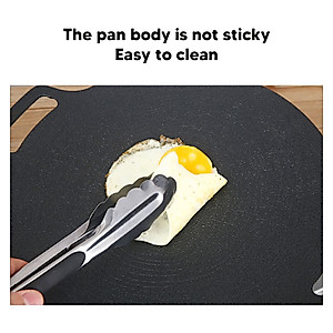 SPYMINNPOO Non Stick Grill Pan, Korean BBQ Grill Pan with Double Handle 6 Layer Coating Multifunctional Round Griddle for Gas Cooker (33cm/13.0in)