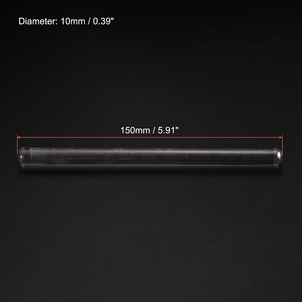 MECCANIXITY 3.3 Borosilicate Glass Stick 5.91" Length 10mm Dia Stir Rod Mixing Tools with Both Ends Round for Lab Kitchen Science 3Pcs