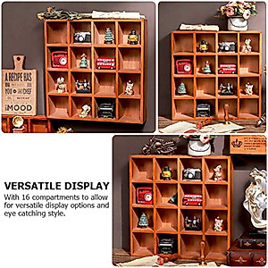 Cabilock 16 Compartment Wood Freestanding Wall Mounted Shadow Box Display Shelf Shelving Unit Desktop Wall Shelf Rack Decorations