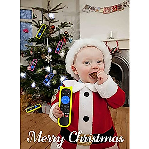 Remote Control for TCL, Hisense, Onn, Sanyo, Philips, Sharp, JVC, Hitachi, Element Roku TV Remote, for 24 32 40 42 43 45 50 55 58 65 70 75 80 85 Inch Roku Smart TV with Glow Yellow Remote Cover Case