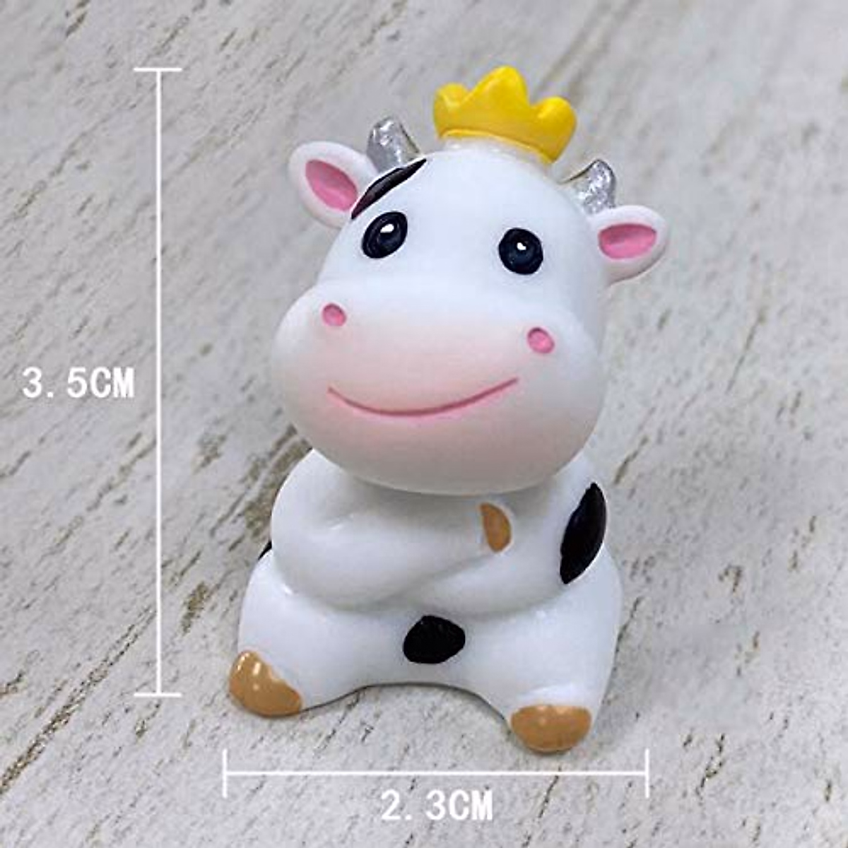 8pcs Mini Cow Animals Miniature Cow Figurines Fairy Garden Miniature Cattle Farm Figurines DIY Terrarium Crafts Moss Landscape Ornament Plant Pot Craft Dollhouse Decoration