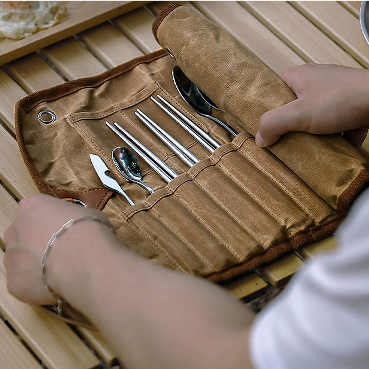 CYXI 12 PC Grilling and Camping Cooking Utensils Set,Grill Accessories Portable Compact Gear for Backpacking BBQ Camping Hiking Travel Cookware Kit