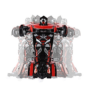 SainSmart Jr. Remote Control Car, Transform Robot RC Cars for Kids Toys, 1:14 Scale Car with One-Button Deformation, 360°Drifting, and Realistic Engine Sound, Gifts for Boys Girls Aged 8+, Red