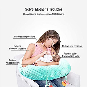 vocheer Baby Nursing Pillows for Breastfeeding, Multifunctional Ultra Soft Minky Nursing Pillow for Baby Boys and Girls, Baby Feeding Support Pillow for Newborn, Green