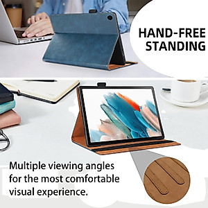 Case for Samsung Galaxy Tab A8 10.5'' 2022 Case SM-X200/X205/X207 Business PU Leather Cover Slim Lightweight Flip Stand Shell & cardholder Full Protective Case for Galaxy Tab A8 10.5 Tablet-Dark Blue