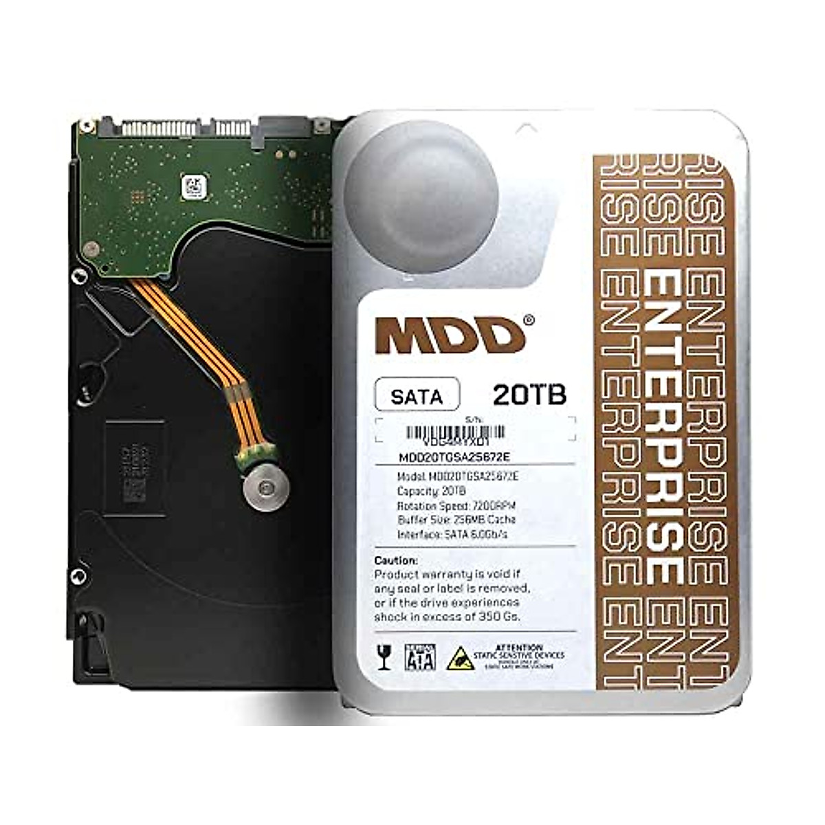 MDD (MDD20TSATA25672E) 20TB 7200 RPM 256MB Cache SATA 6.0Gb/s 3.5" Internal Enterprise Hard Drive - 5 Years Warranty (Renewed)