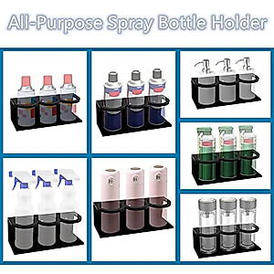 BiJun Spray Can Holder, Spray Bottle Holder Storage Rack All-Purpose Acrylic Hanger Wall Mount Bracket for Garage and Home Craft Workspace Paint Bottle Organizer, Black (6 Hole)