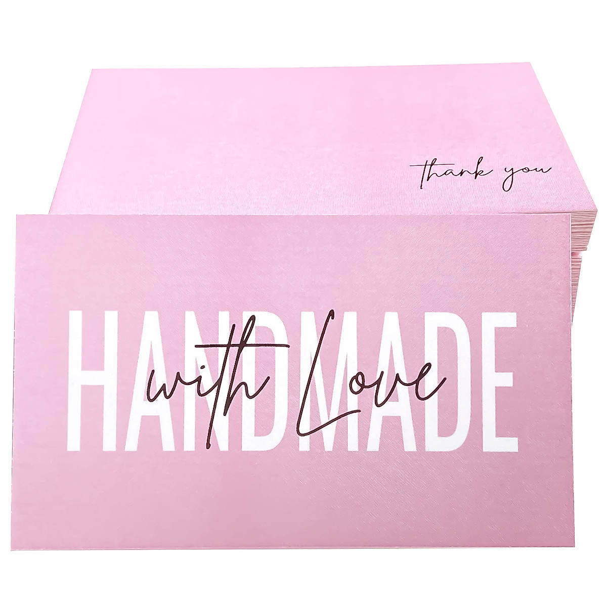 RXBC2011 Handmade with Love Card Thank you for your order Cards Package Insert for online business Pack of 100