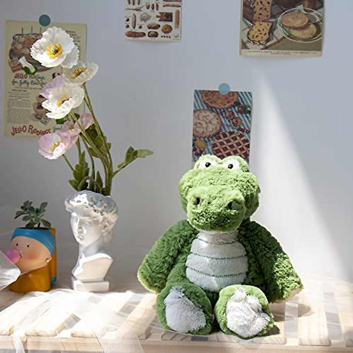 LIJIUSM Plush Toys for Kids Cartoon Velvet Animal Stuffed Toys Festival Birthday Gifts for Girls Boys (Green Crocodile - 36cm)