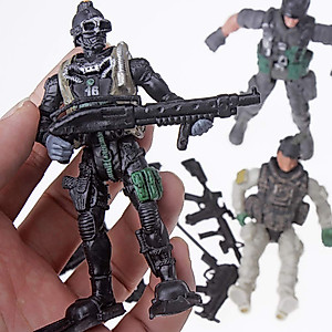 HAPTIME Military Action Figure Play Set for Kids - Army Men Soldiers Toys for Boys and Girls Ages 3-9 (SWAT Team Edition)