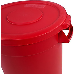 CFS 34101105 Bronco Round Waste Bin Food Container Lid, 10 Gallon, Red