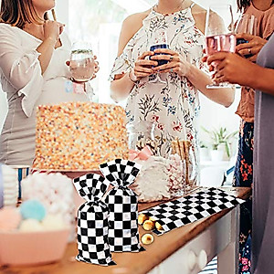 100 Pieces Cellophane Car Candy Bags Black White Checkered Racing Treat Bags Plastic Race Gift Goodie bags Food Storage Bags for with 100 Pieces Silver Twist Ties for Cars Birthday Party Decorations