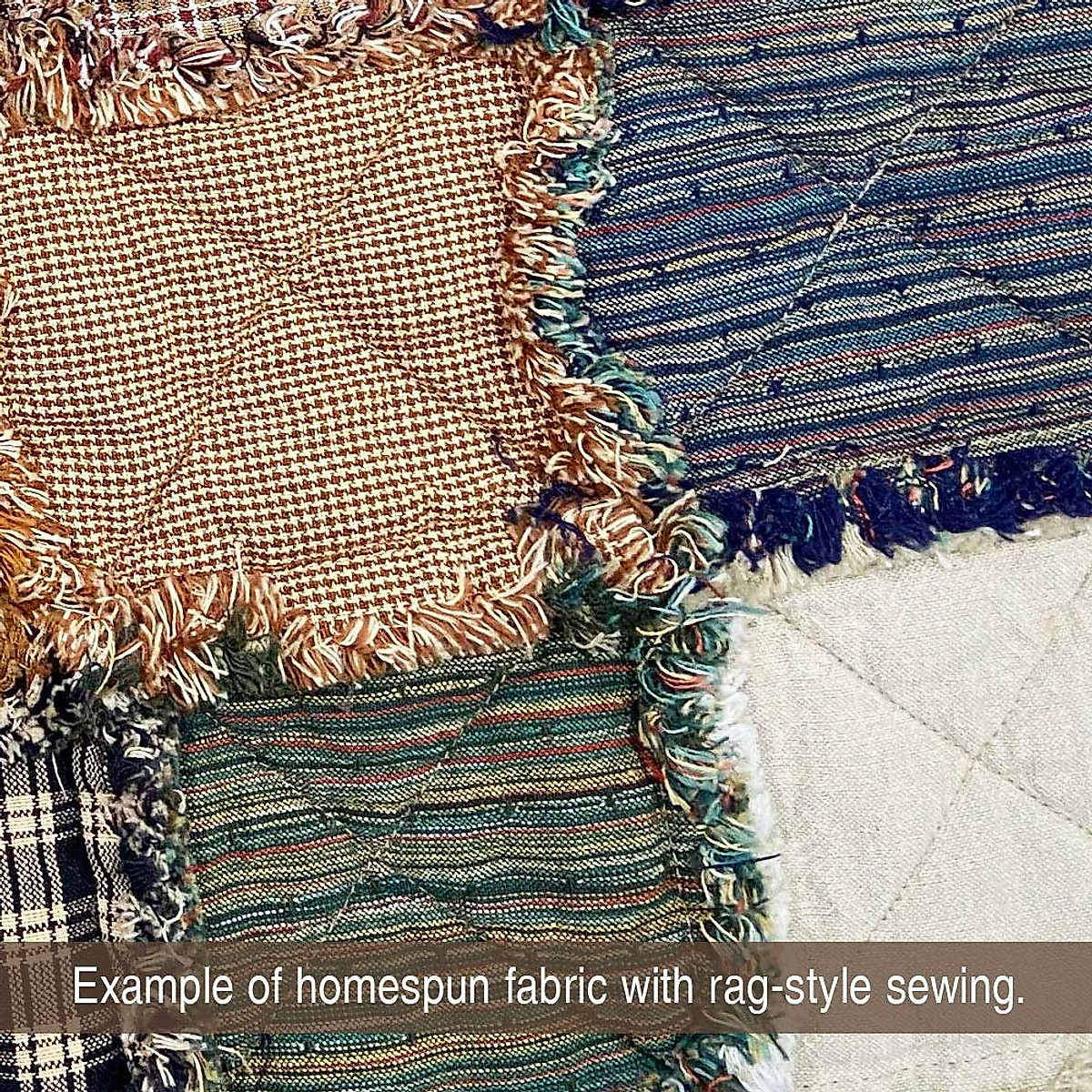 Nutmeg Brown Cotton Homespun Plaid Fabric by JCS - Sold by The Yard