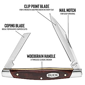 Buck Knives 375 Deuce 2-Blade Folding Pocket Knife with Wood Handle