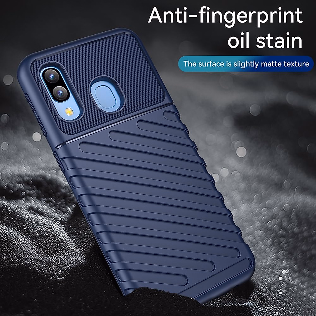 DFTCVBN Phone Case for Galaxy A40 Case, Samsung A40 SM-A405F Case with Screen Protector, Military Grade Shockproof Rugged Shield Anti-Scratch Soft TPU Back Cover Cases for Samsung Galaxy A40 blue