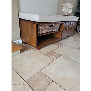 Mysummer 4PCS White Round Bun Feet Wood Sofa Legs Solid Wood Furniture Legs for Cabinet Sofa Ottoman TV Stand Loveseat Dresser (Walnut)