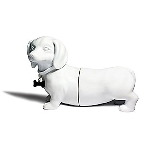 Danya B. Decorative Dachshund Bookend Set in White, Great Gift for The Dog Fan, Home or Office Bookcase Décor, Display Shelves or for Pet Store Owner or Groomer