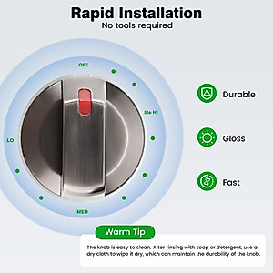 PANDEELS DG64-00473B Black Stove Knobs for Sam-Sung Gas Range Oven Stove - Fit for NX58J5600SG/AA NX58J5600SG, NX58J7750SG, NX58K7850SG, NX58M6850SG, NX58R5601SG (Pack of 5)