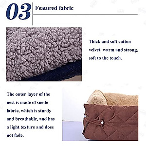 Springhall Multifunction Dog Bed Mat, Washable Ultra Soft Warm Plush Square Kennel with Removable Cover and Non-Slip Bottom, for Medium Large Dogs,Green,56x37x19cm