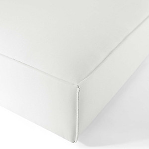 Modway Restore Upholstered Fabric Sectional Sofa Ottoman in White, 41.5 x 35 x 16.5