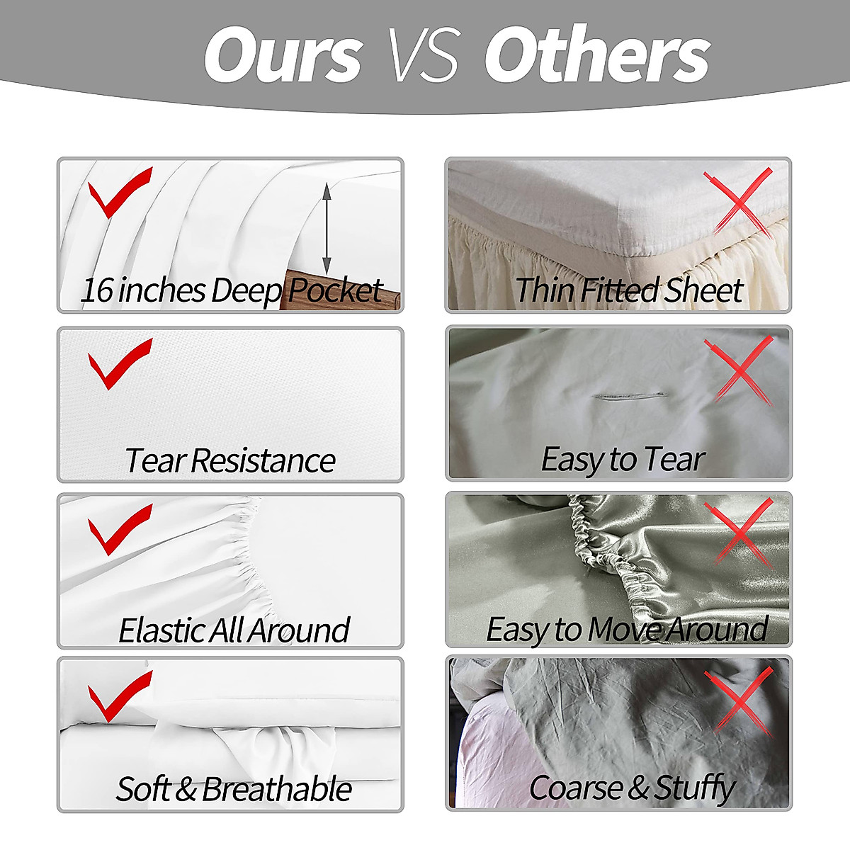 Ersmak Full Size Sheets Set (4 Piece), Super Soft Brushed Microfiber Bed Sheets with 16 Inch Deep Pocket, Egyptian Quality Luxury Bedding Set - Ivory White