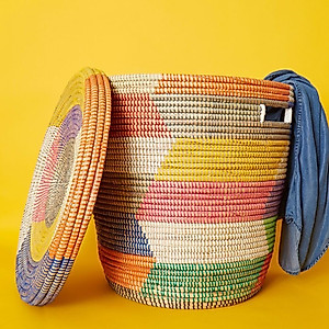 Senegalo Small/Medium Storage Basket Colorful Flat Lid