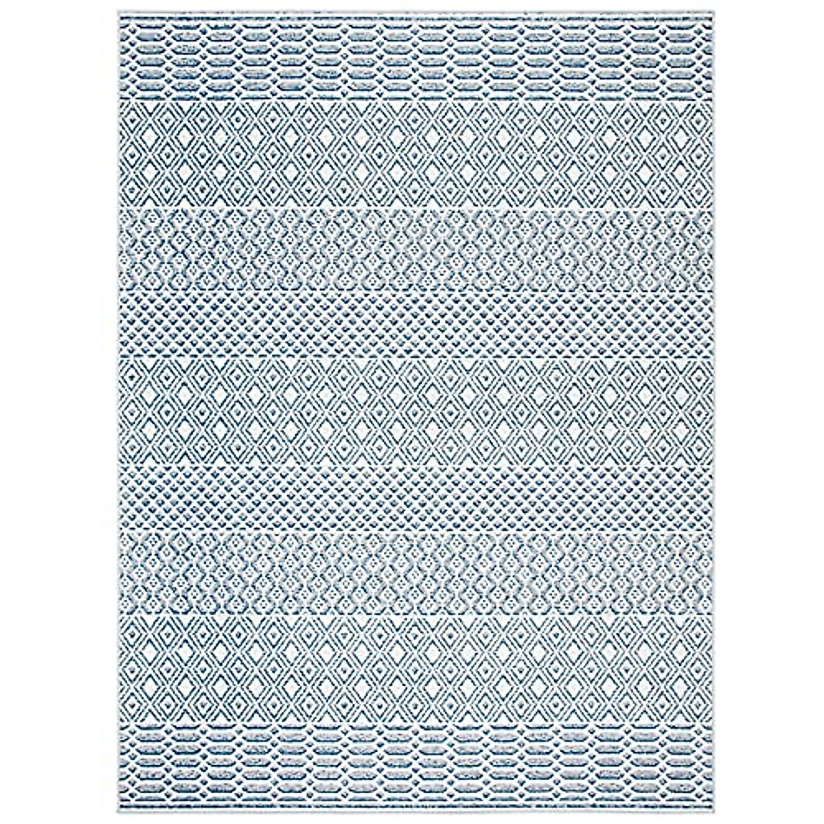 SAFAVIEH Belmont Collection 8' x 10' Ivory / Navy BMT132B Moroccan Non-Shedding Living Room Bedroom Dining Home Office Area Rug