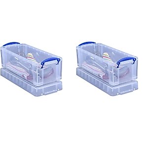 Really Useful Boxes Really Useful Box Plastic Storage Box, 6.5 Liters, 17 1/2In x 7In x 6 1/4In, Clear (2)