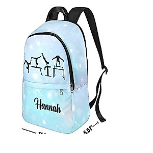 Grandkli Unicorn Fantasy Gymnastic Personalized Backpack for Teen Boys Girls ,Custom Travel Backpack Bookbag Casual Bag with Name Gift, 11.8 inches (L) x 5.51 inch (W) x 17.72 inches (H)