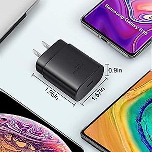 Super Fast Charger Type C, 25W USB C Wall Charger Fast Charging for Samsung Galaxy S23 Ultra/S23/S23+/S22/S22 Ultra/S22+/S21 Ultra/S20 Ultra/Note 20/A14/Z Fold 3 with 10FT C Charger Cable(2Pack)