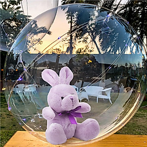 Ayfjovs Large Clear Balloons for Stuffing, 12PCS 26 Inch Fillable Big Bubble Balloons, Pre-Stretched Transparent BoBo Balloons for Valentines Decoration Baby Shower Wedding Birthday Party