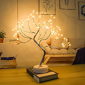 2-Pack Fairy Light Spirit Tree for Indoor Christmas Decorations, 20" Small Christmas Tree with 108 LED Warm White Lights, Artificial Bonsai Tree Light for Home DIY Holiday Bedroom Wedding