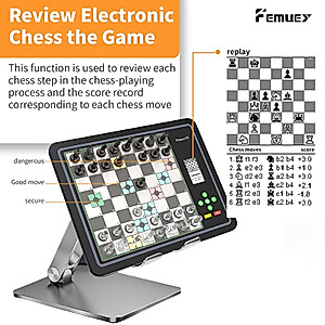 Electronic Chess Set, Chess Set Board Game, Computer Chess Game, Electronic Chess Game, LEDs,Built-in Battery, Great Partner for Play and Practice