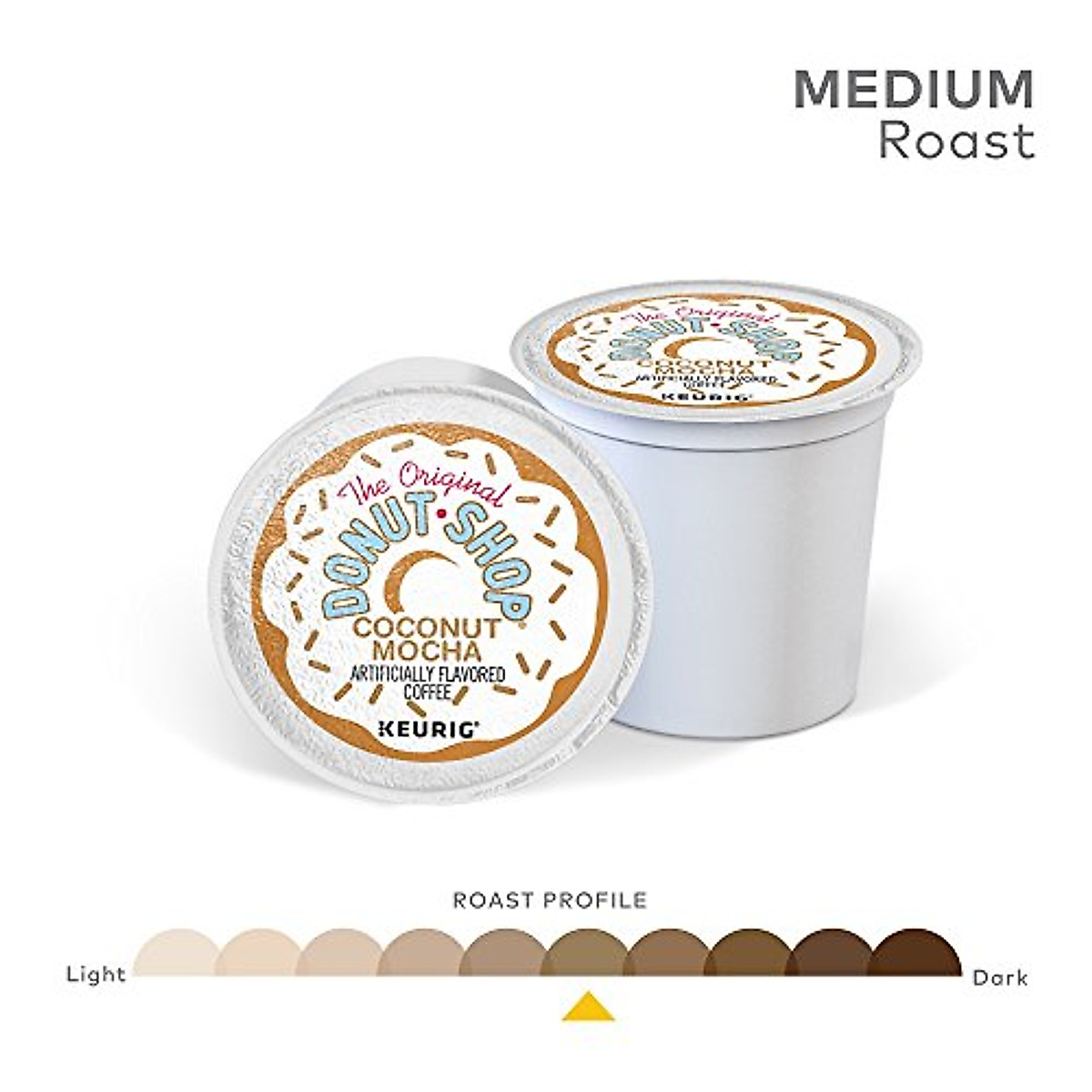 The Original Donut Shop Coffee,medium roast pods Coconut Mocha, 4.1 Ounce, 12 Count