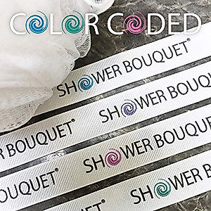 Loofah Soft-White-Cloud Bath-Sponge XL-75g-Set by Shower Bouquet: 4 Pack, Extra Large Mesh Pouf for Men and Women - Exfoliate with Big Gentle Cleanse Scrubber in Beauty Bathing Accessories