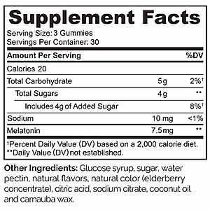 NATURELO Melatonin Gummies – Non-GMO, Gluten-Free, Soy Free - Strawberry Flavor - Gentle Sleep Supplement - 90 Vegetarian Gummies